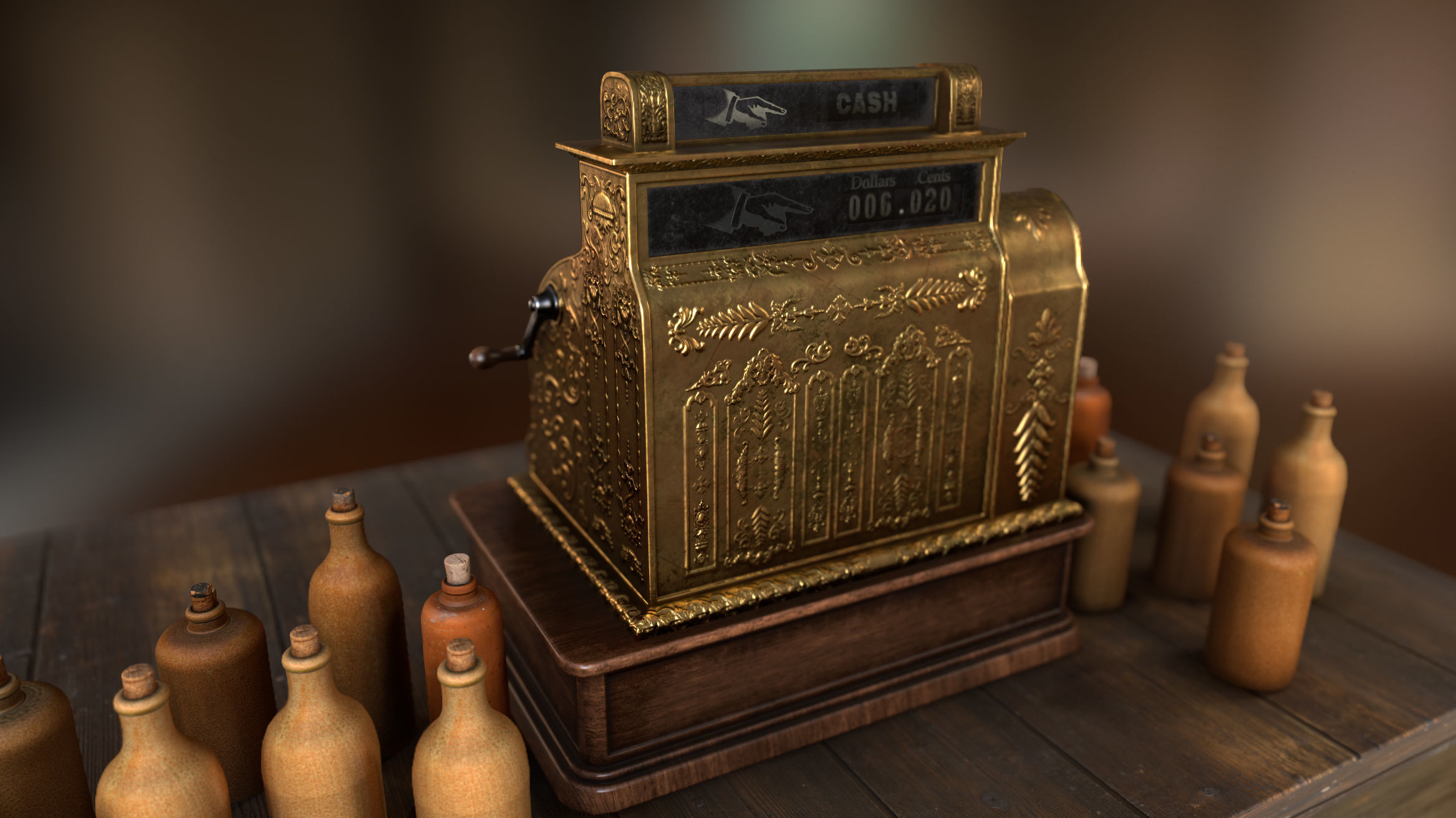 3D model Old Fashioned Cash Register VR / AR / low-poly | CGTrader
