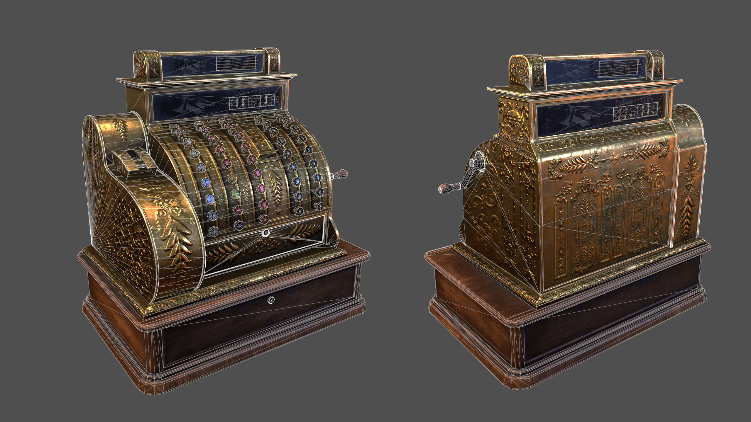 3D model Old Fashioned Cash Register VR / AR / low-poly | CGTrader