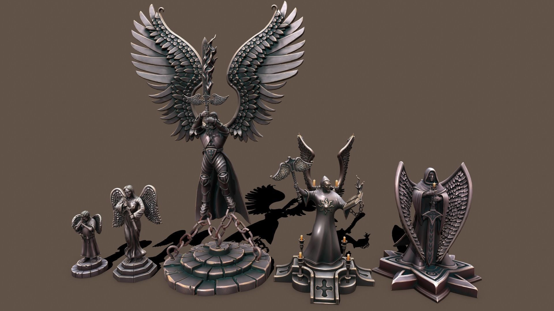 3D model Dark Statues VR / AR / low-poly | CGTrader