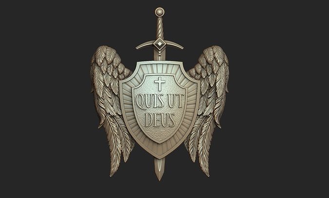 Archangel Michael Shield Pendant 3D model 3D printable | CGTrader