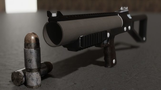 Grenade Launcher GL37 - Game-Ready free VR / AR / low-poly 3D model ...
