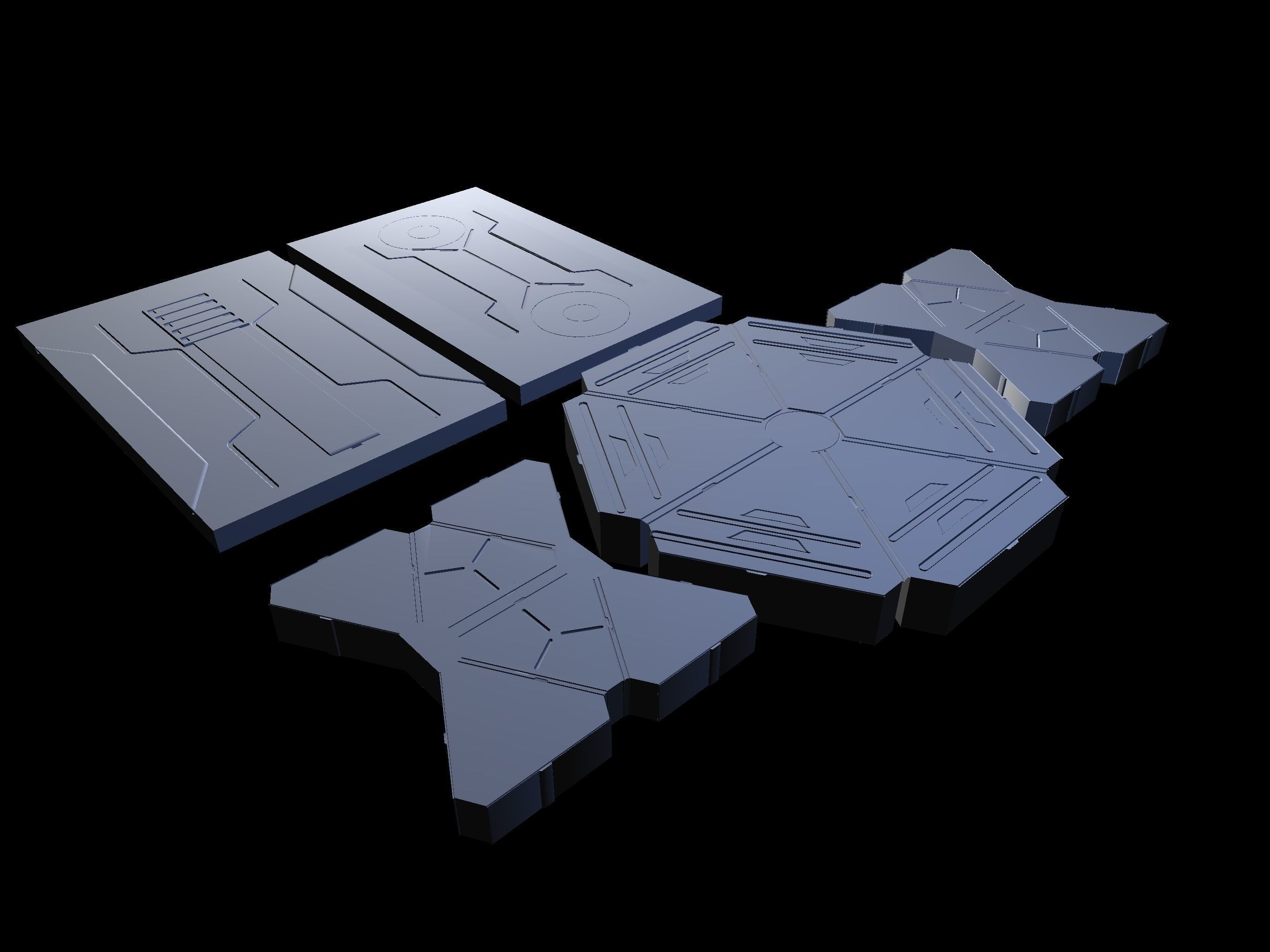 sci fi paneling 3D model | CGTrader