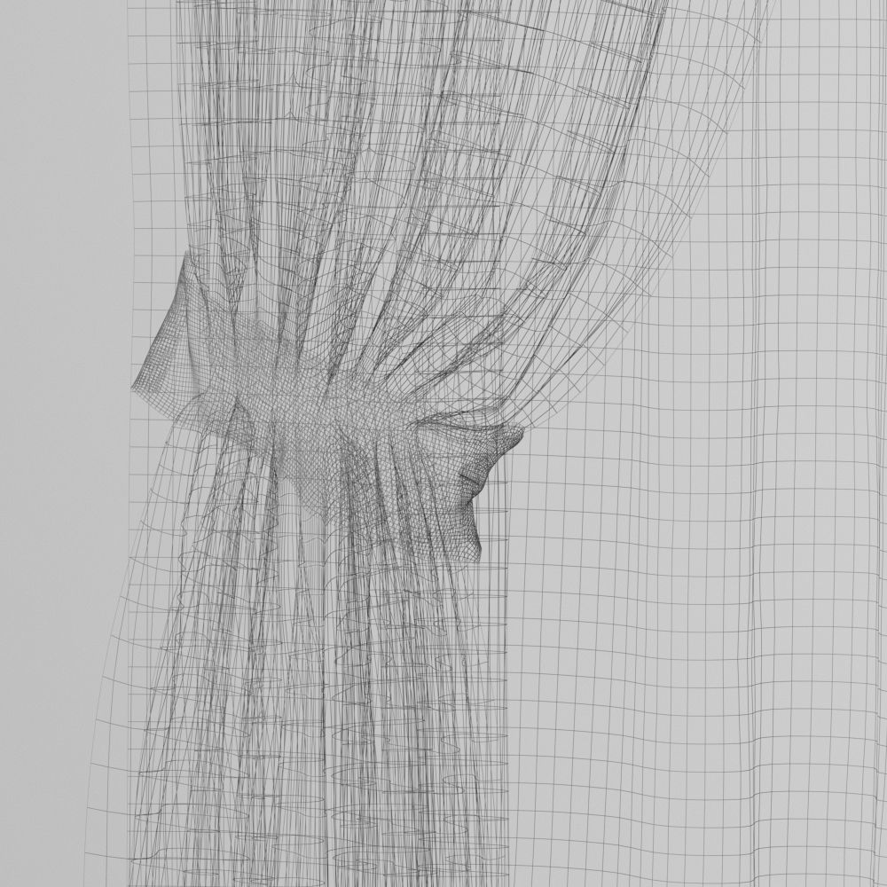 Curtain 3D high poly for architectural visualization N602 3D model ...