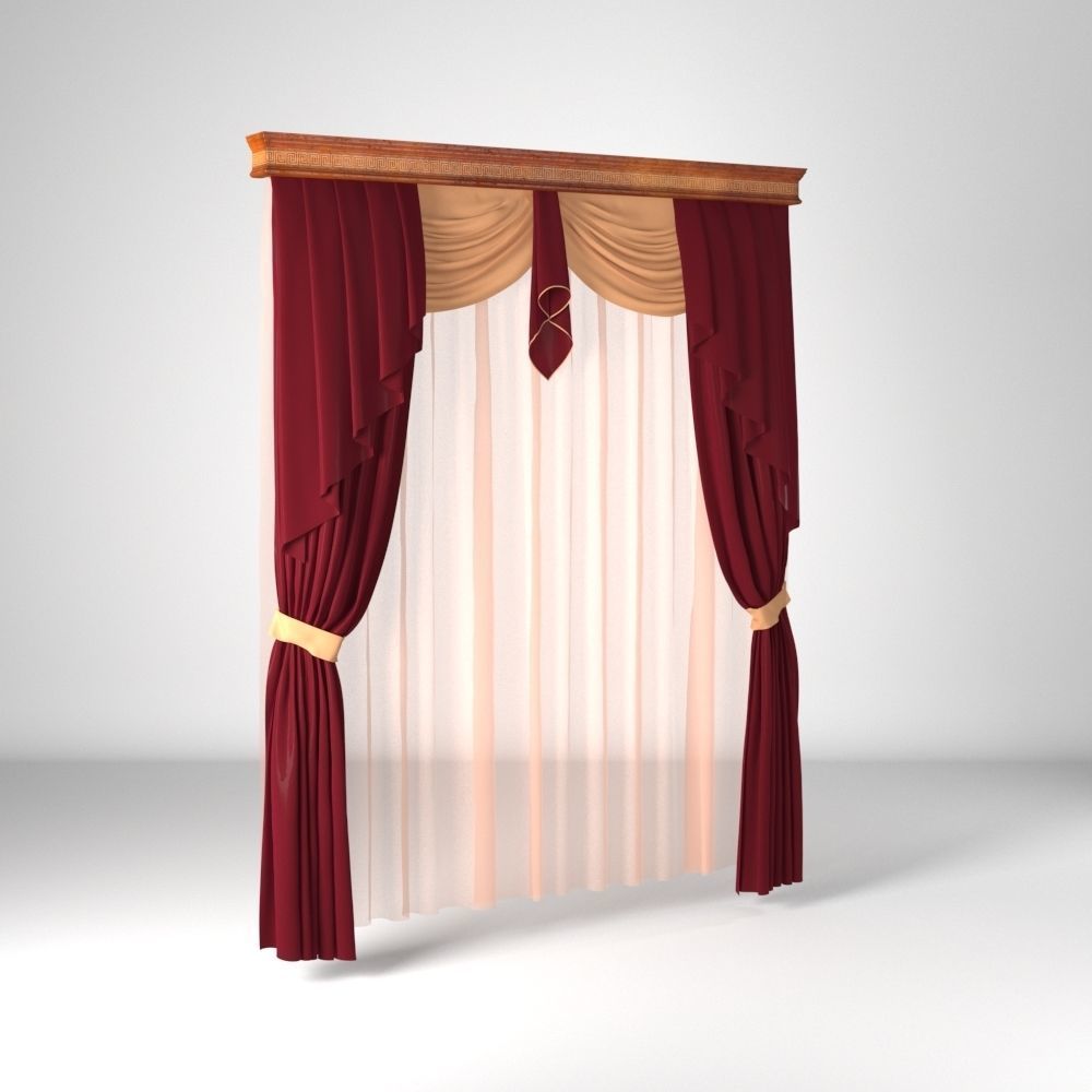 Curtain 3D high poly for architectural visualization N602 3D model ...
