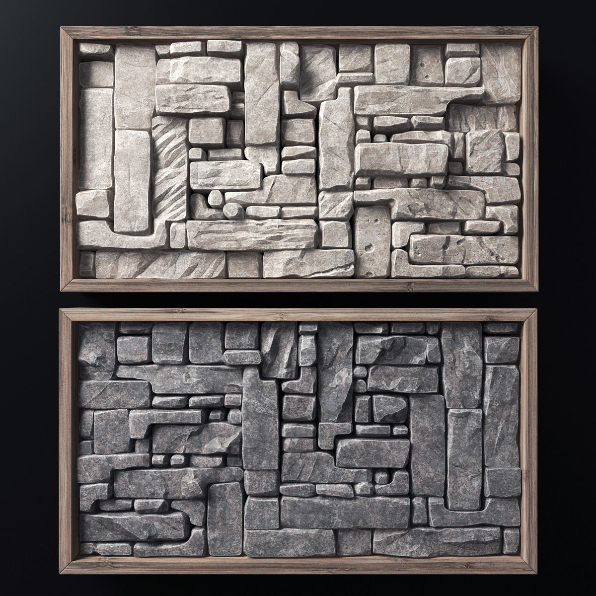 Stone rock panel frame n1 3D model | CGTrader