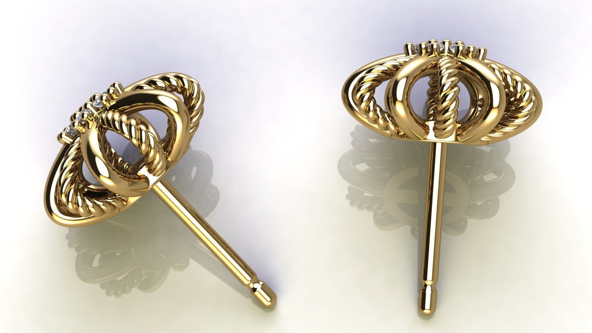 Starburst Earring with Diamonds size 10 mm 3D model 3D printable | CGTrader