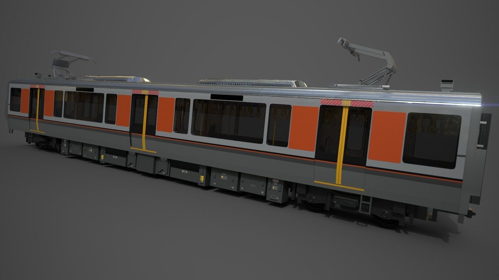 3D model JR 323 Japan Commuter Train 3D Model Full Set VR / AR / low ...