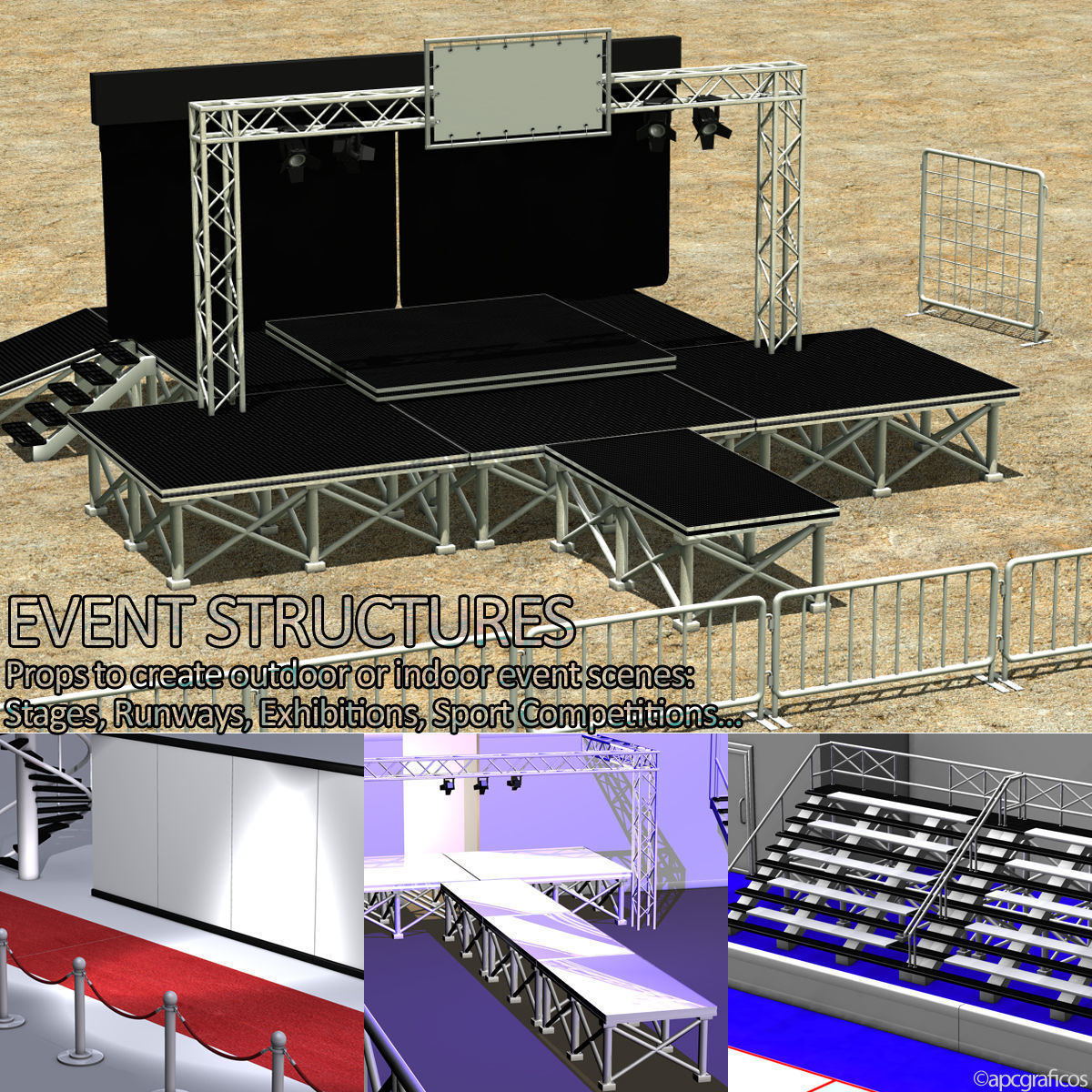 Event Structures 3D model | CGTrader