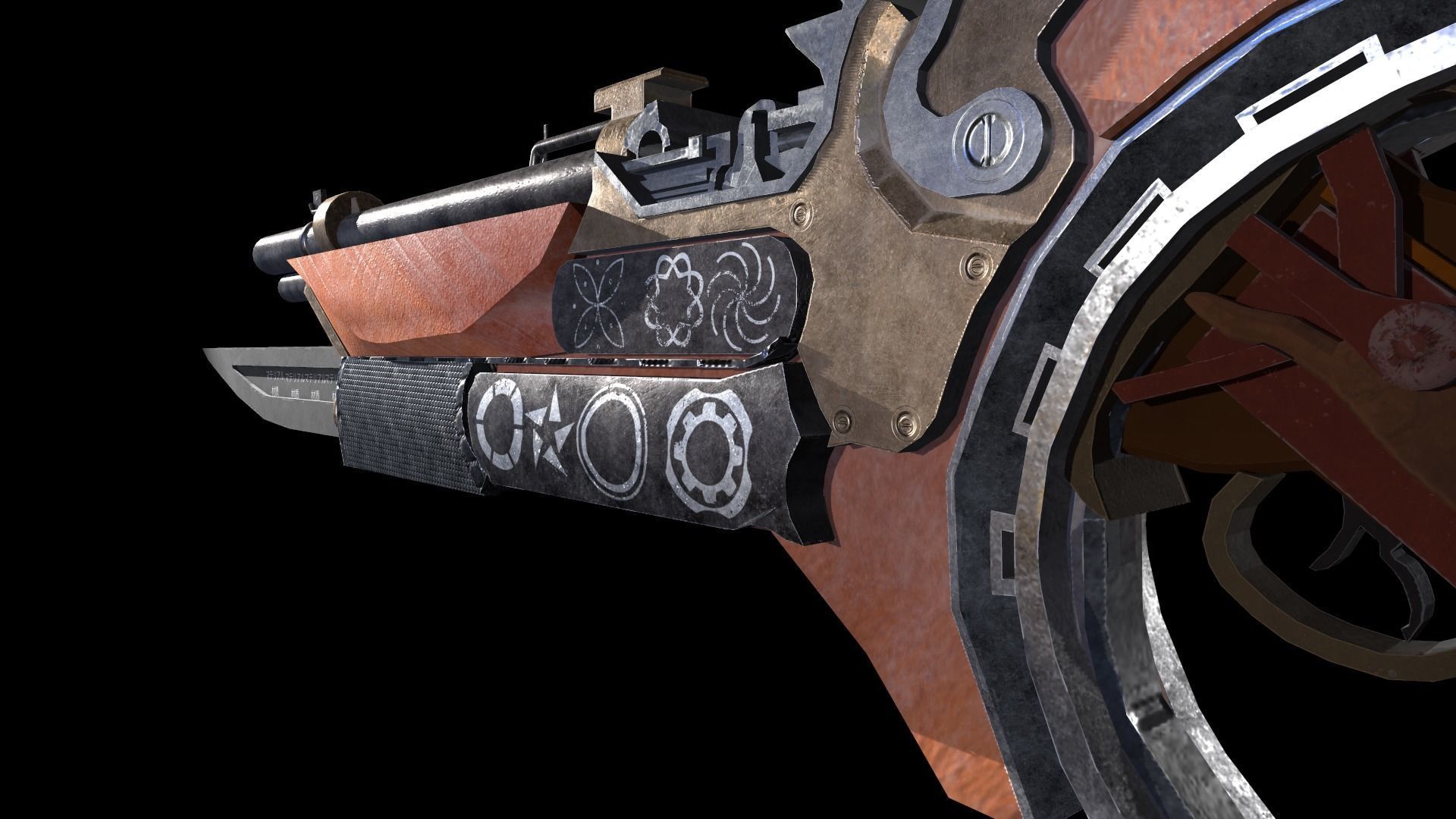 3D model Gun With Sword VR / AR / low-poly | CGTrader