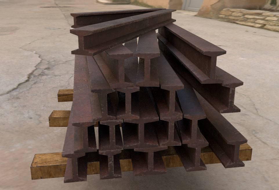 3D model Stacked Cast Iron Beams VR / AR / low-poly | CGTrader