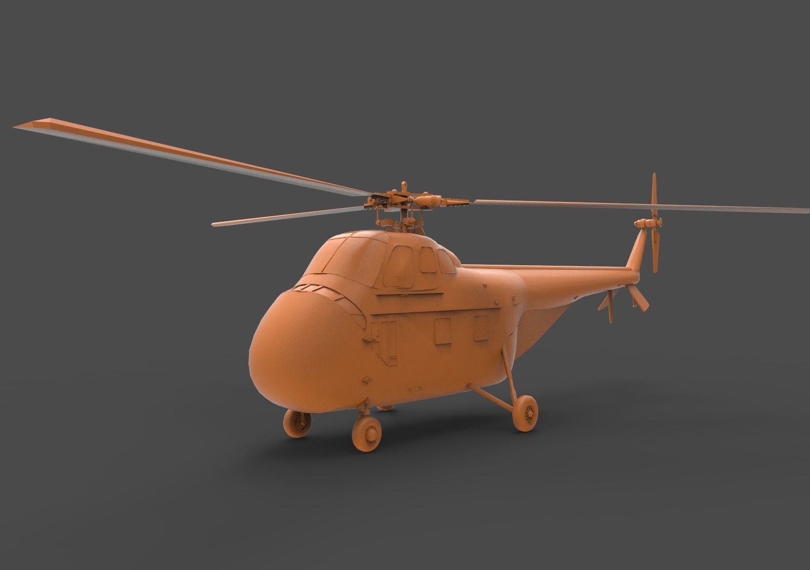 Sikorsky H-19 3D model 3D printable MAX OBJ FBX STL