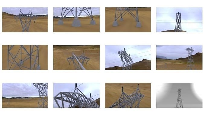 ELECTRICITY TOWER SET - 2 PIECES 3D Model Collection | CGTrader