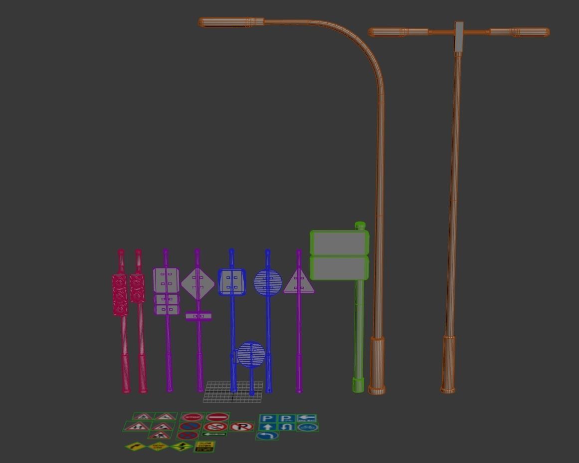 3D model Street Sign Traffic Light Signal VR / AR / low-poly | CGTrader