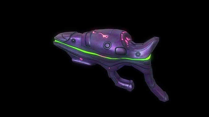 3D model Low poly sci fi alien blaster weapon VR / AR / low-poly | CGTrader