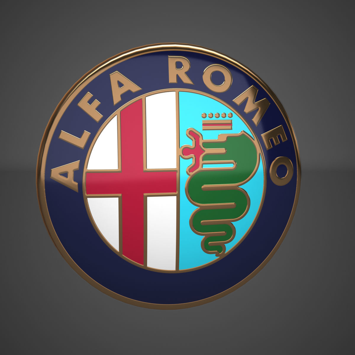 3D model Alfa Romeo Badge 1982 and after VR / AR / low-poly | CGTrader