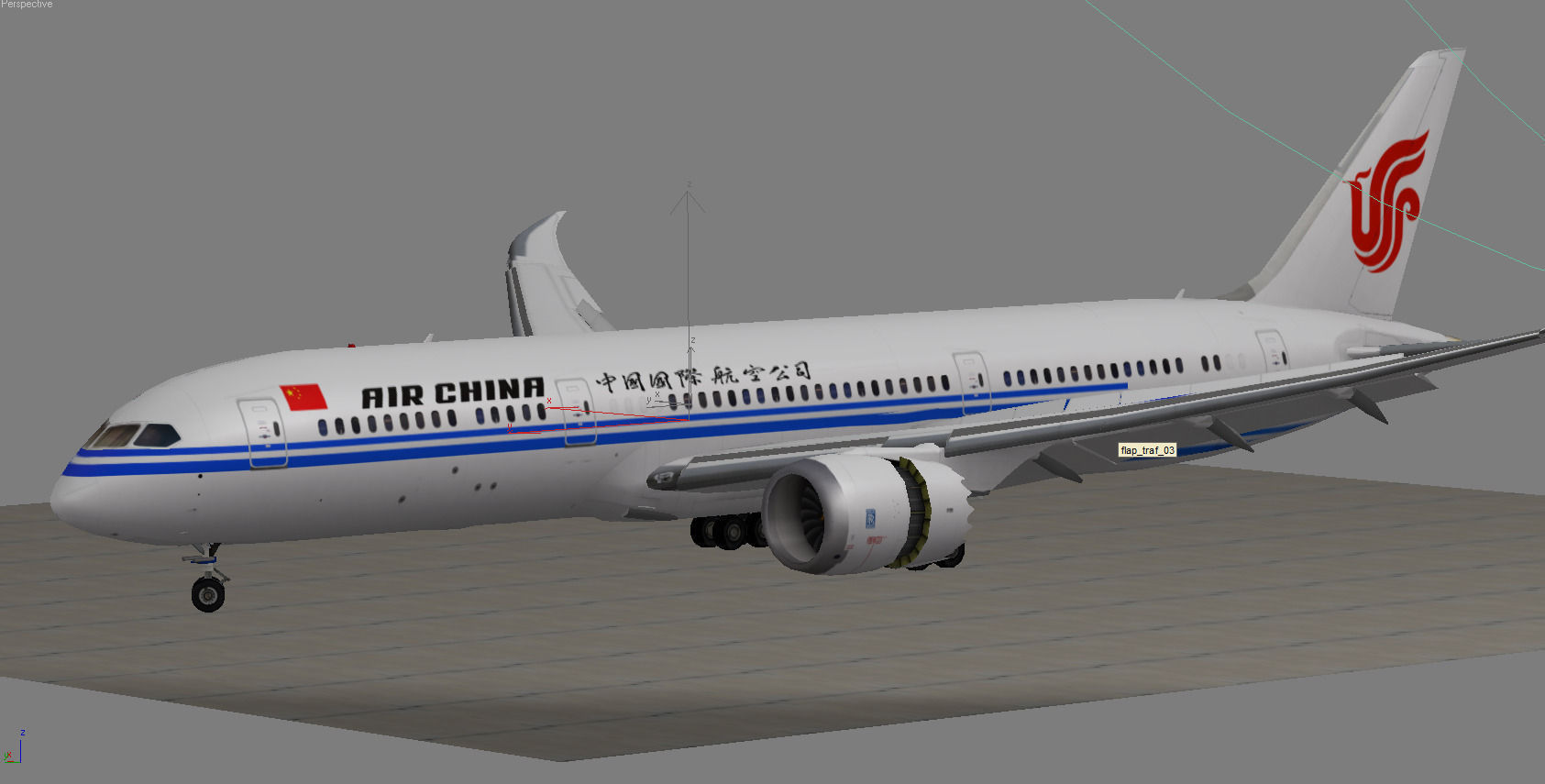 3D model Boeing 787-9 Dreamliner Air China VR / AR / low-poly rigged ...