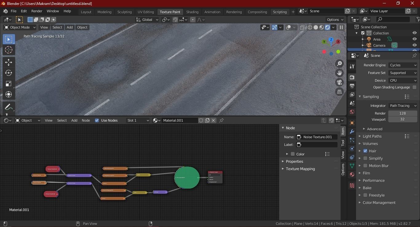 3D model Realistic Road with puddles VR / AR / low-poly | CGTrader