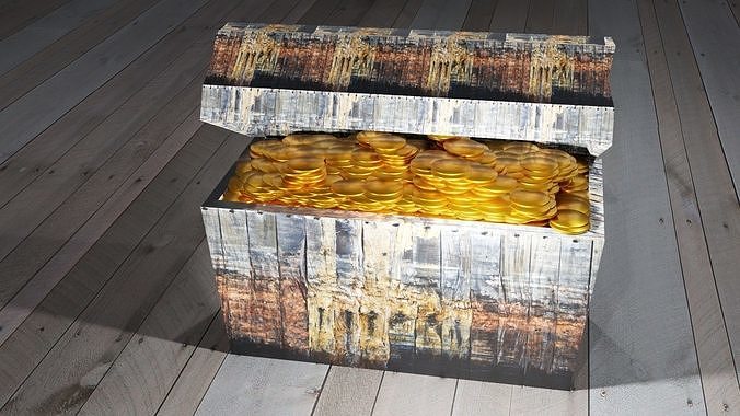 Chest With Gold Coins 3D model | CGTrader