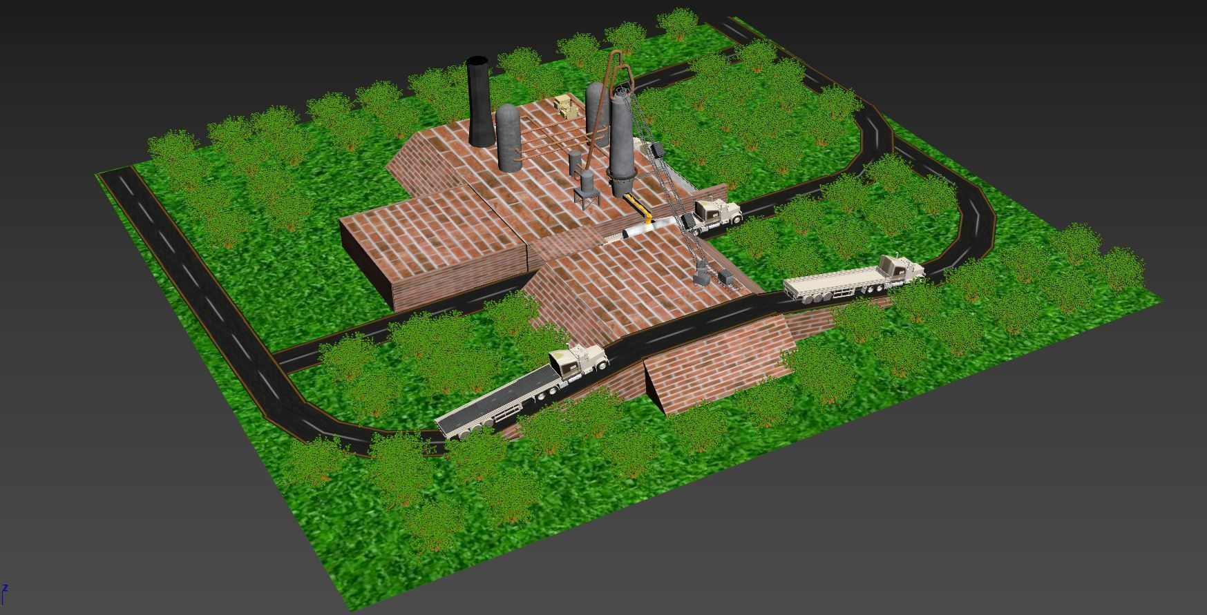 3D asset blast furnace | CGTrader