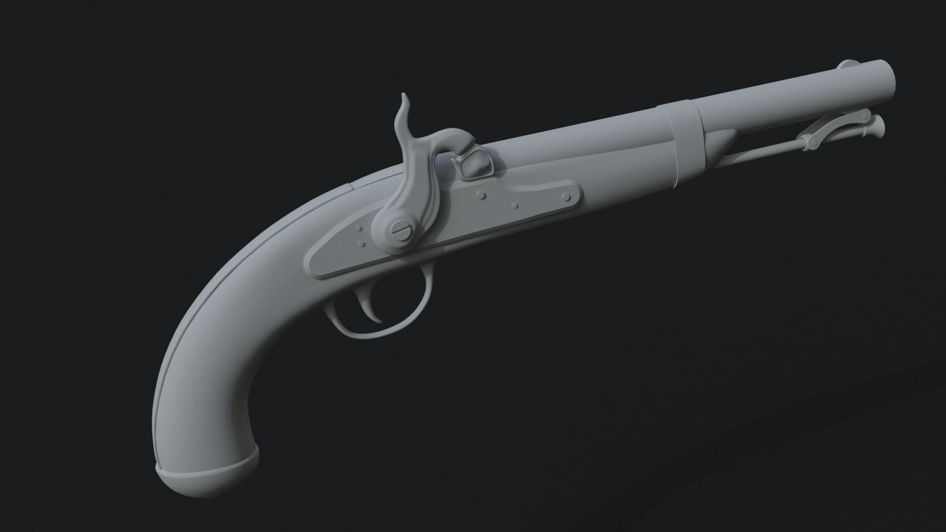 Flintlock pistol - musket gun 3D model | CGTrader