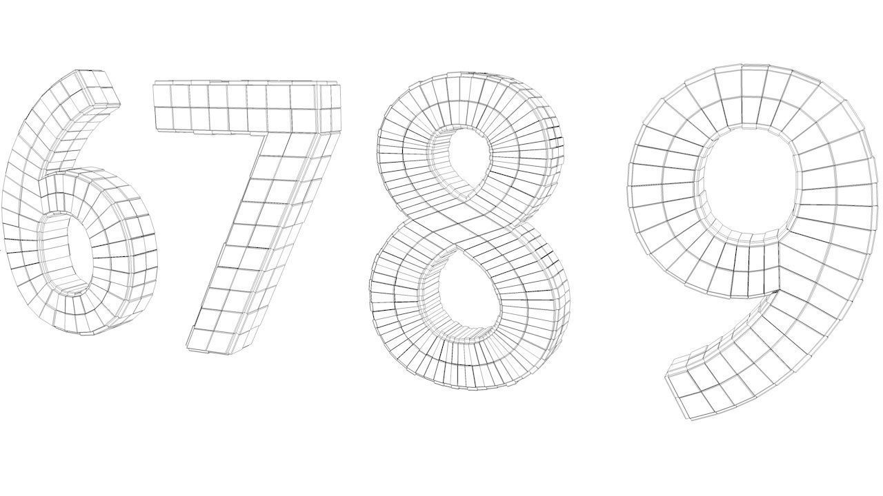 Sci Fi Shapes The Numbers 3D model | CGTrader