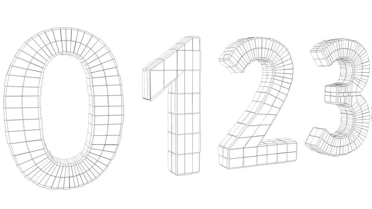 Sci Fi Shapes The Numbers 3D model | CGTrader