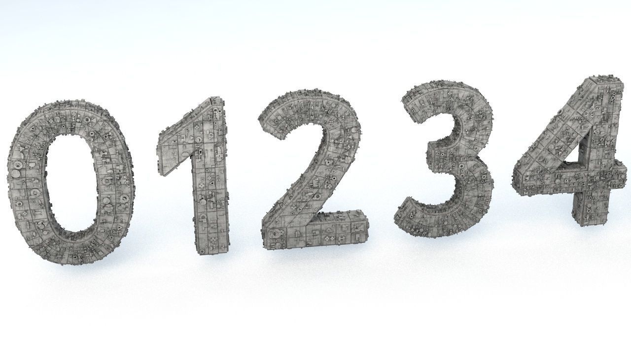 Sci Fi Shapes The Numbers 3D model | CGTrader