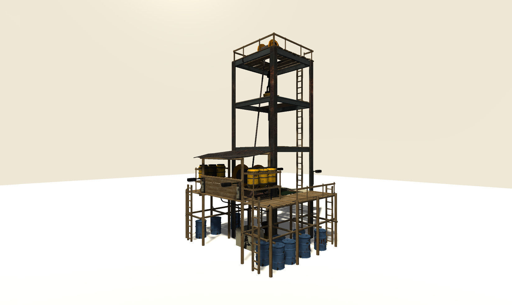 3D model Oil Rig Tower VR / AR / low-poly | CGTrader