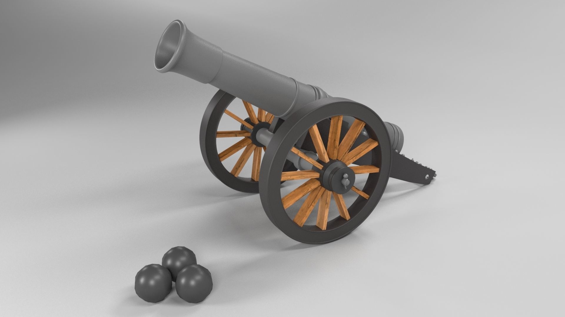 3D model Cannon 3D model with balls VR / AR / low-poly | CGTrader