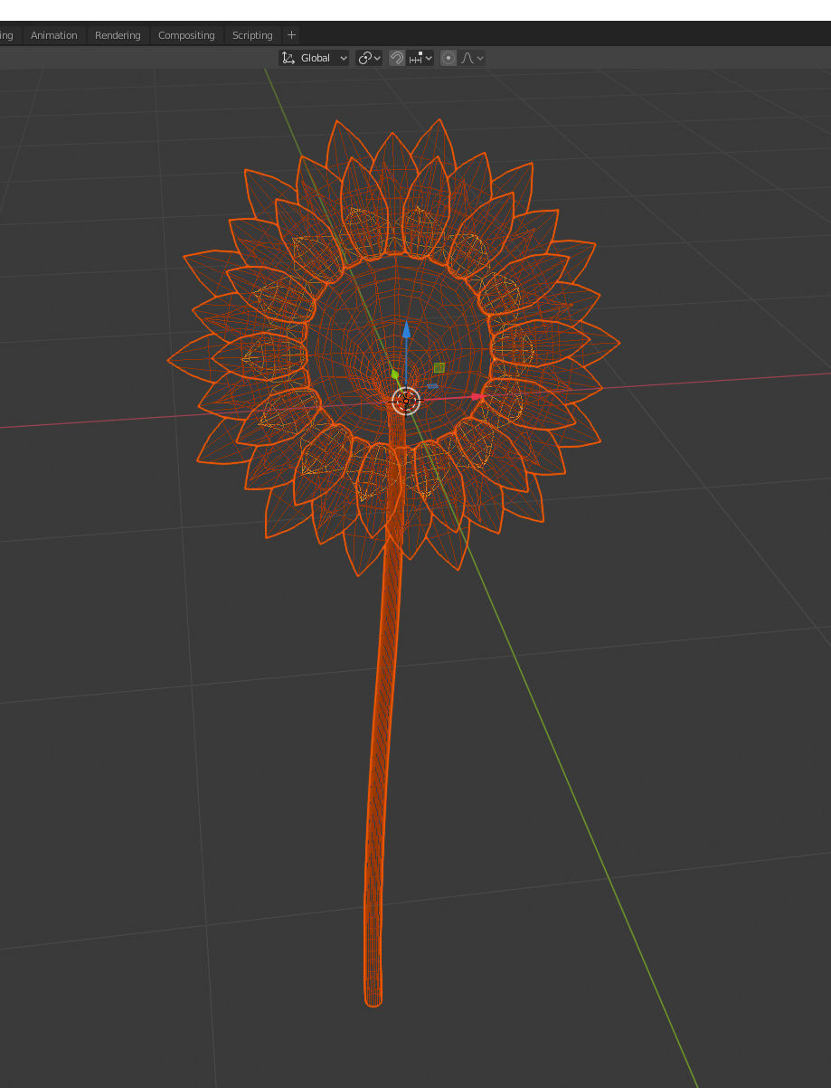 sunflower 3D model animated rigged | CGTrader