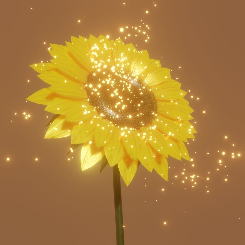 sunflower 3D model animated rigged | CGTrader