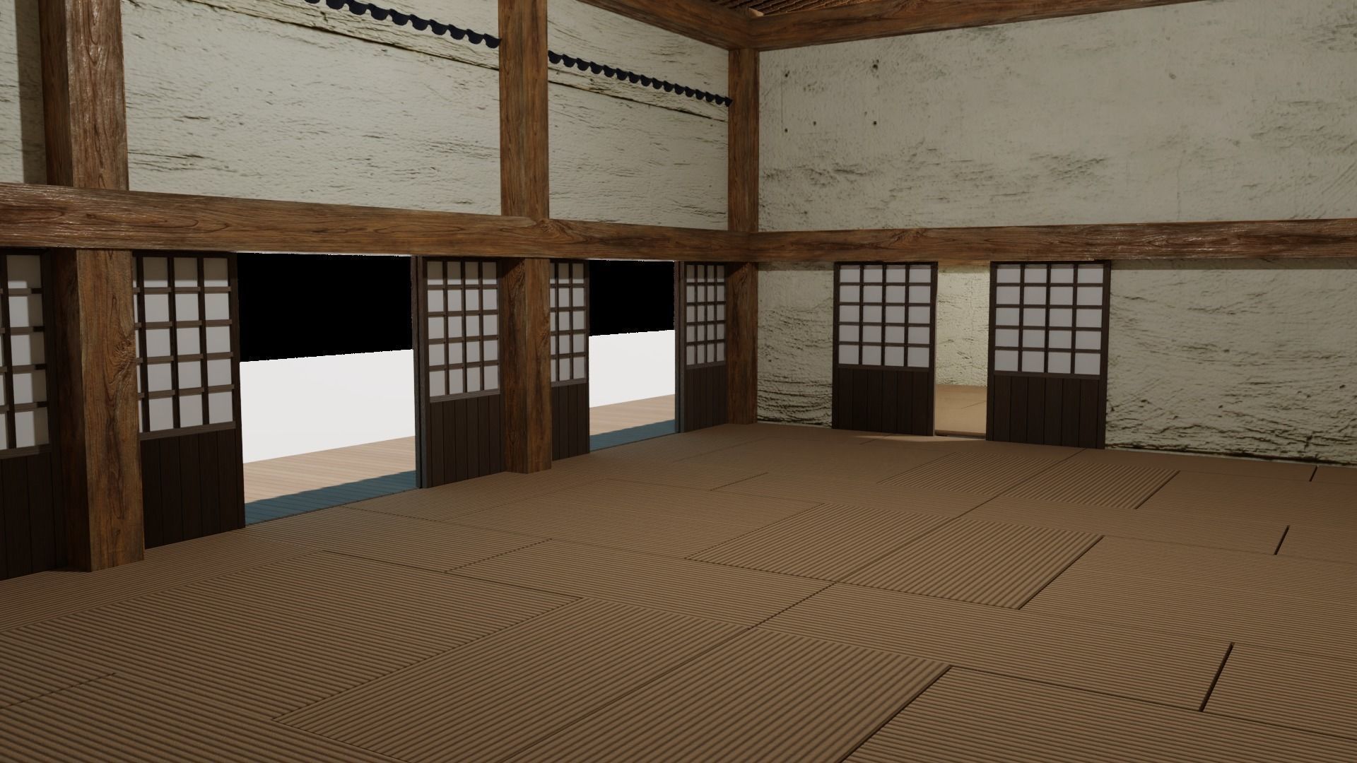 Japanese freestanding dojo 3D model | CGTrader