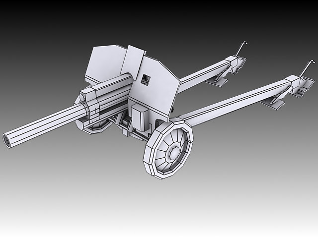 3D model Soviet M30 122mm howitzer VR / AR / low-poly | CGTrader