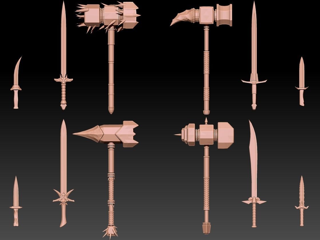 Sub-zero ice weapons 3D | CGTrader