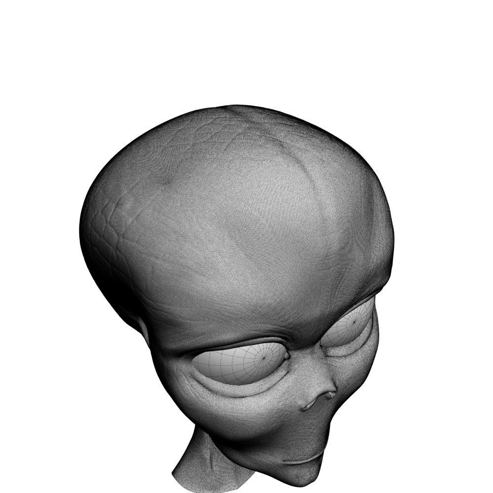 Alien head 001 3D model | CGTrader