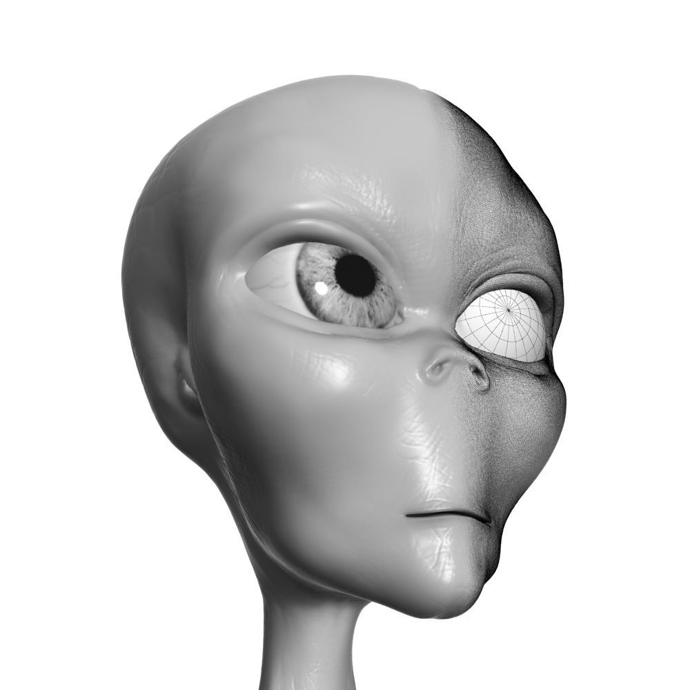 Alien head 001 3D model | CGTrader