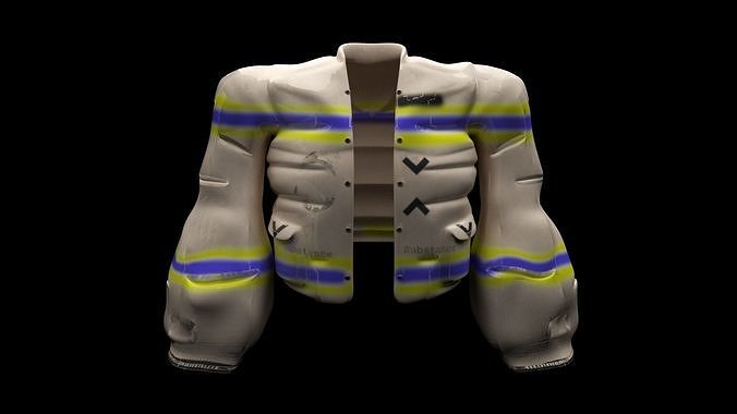 3D model Game ready low poly jacket with stripes VR / AR / low-poly ...