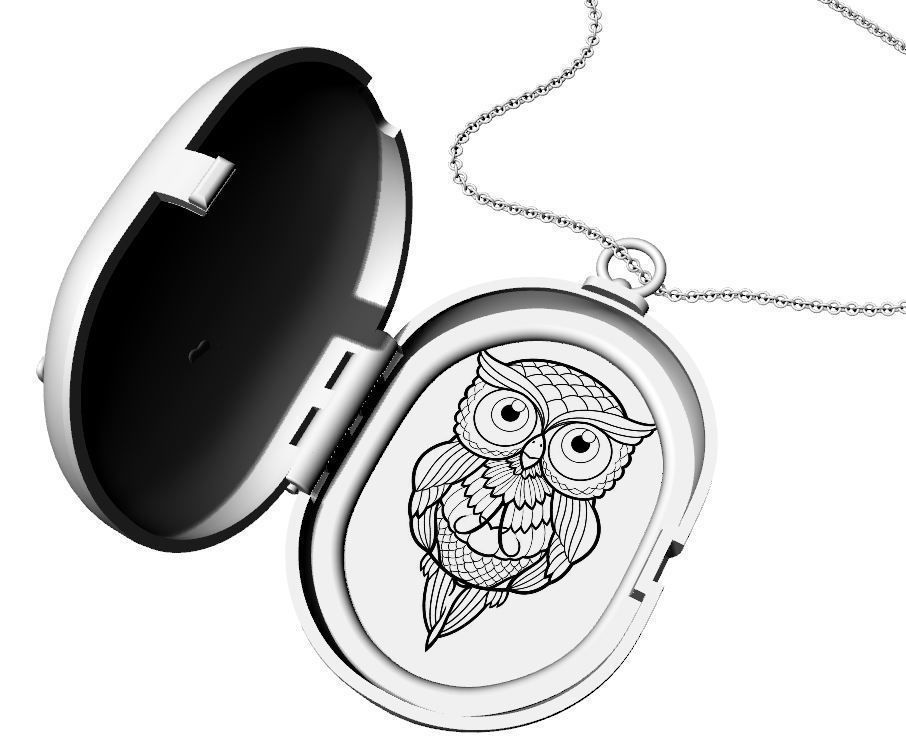 butterfly classic locket 3D model 3D printable | CGTrader