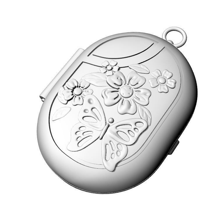 butterfly classic locket 3D model 3D printable | CGTrader