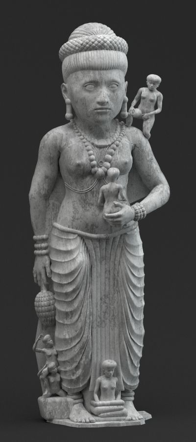 Statue ancient hariti 3D model | CGTrader