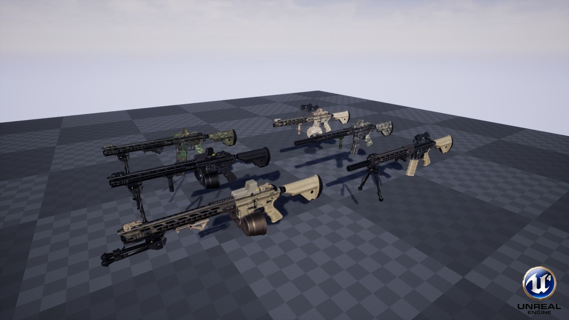 3D model Modular Combat Rifle-Squad Automatic Weapon Variant VR / AR ...