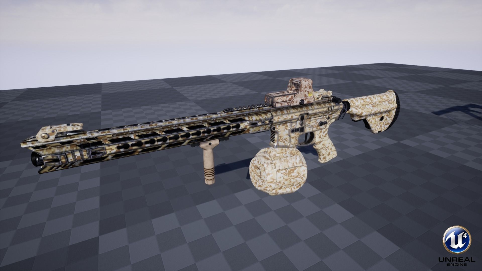 3D model Modular Combat Rifle-Squad Automatic Weapon Variant VR / AR ...