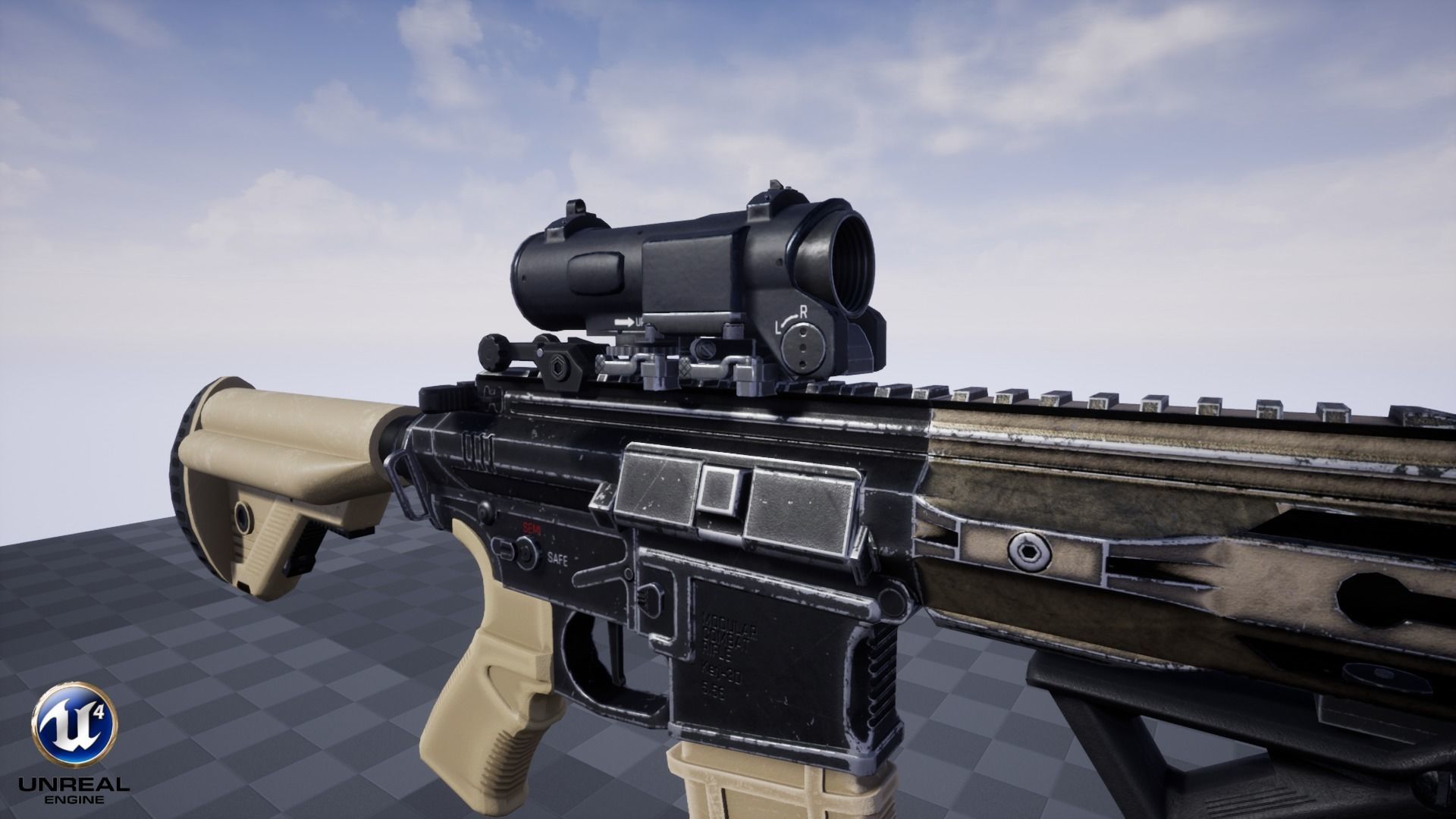 3D model Modular Combat Rifle-Squad Automatic Weapon Variant VR / AR ...