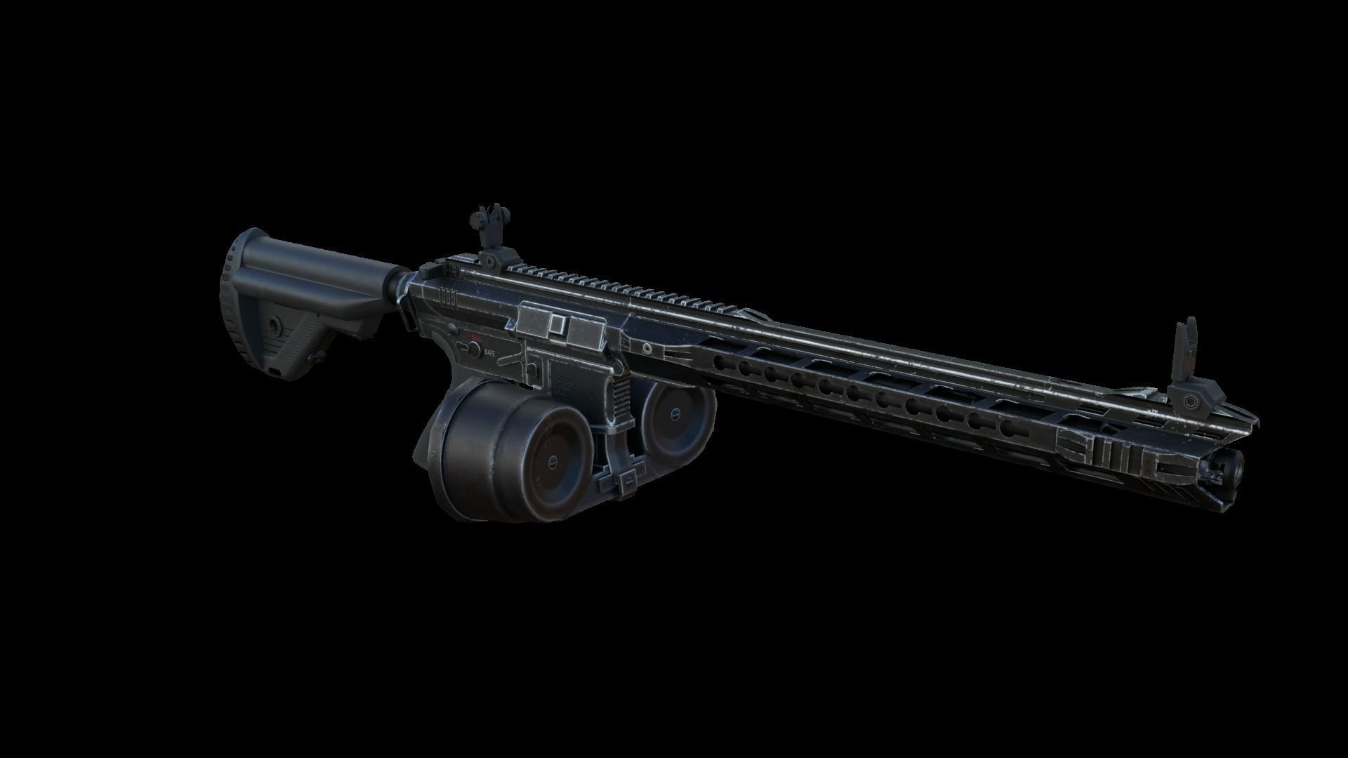 3D model Modular Combat Rifle-Squad Automatic Weapon Variant VR / AR ...