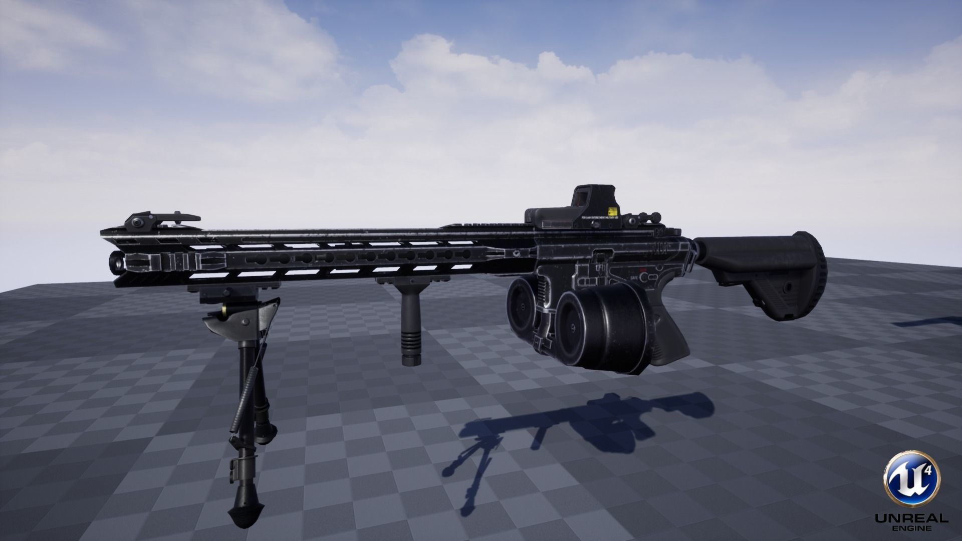 3D model Modular Combat Rifle-Squad Automatic Weapon Variant VR / AR ...