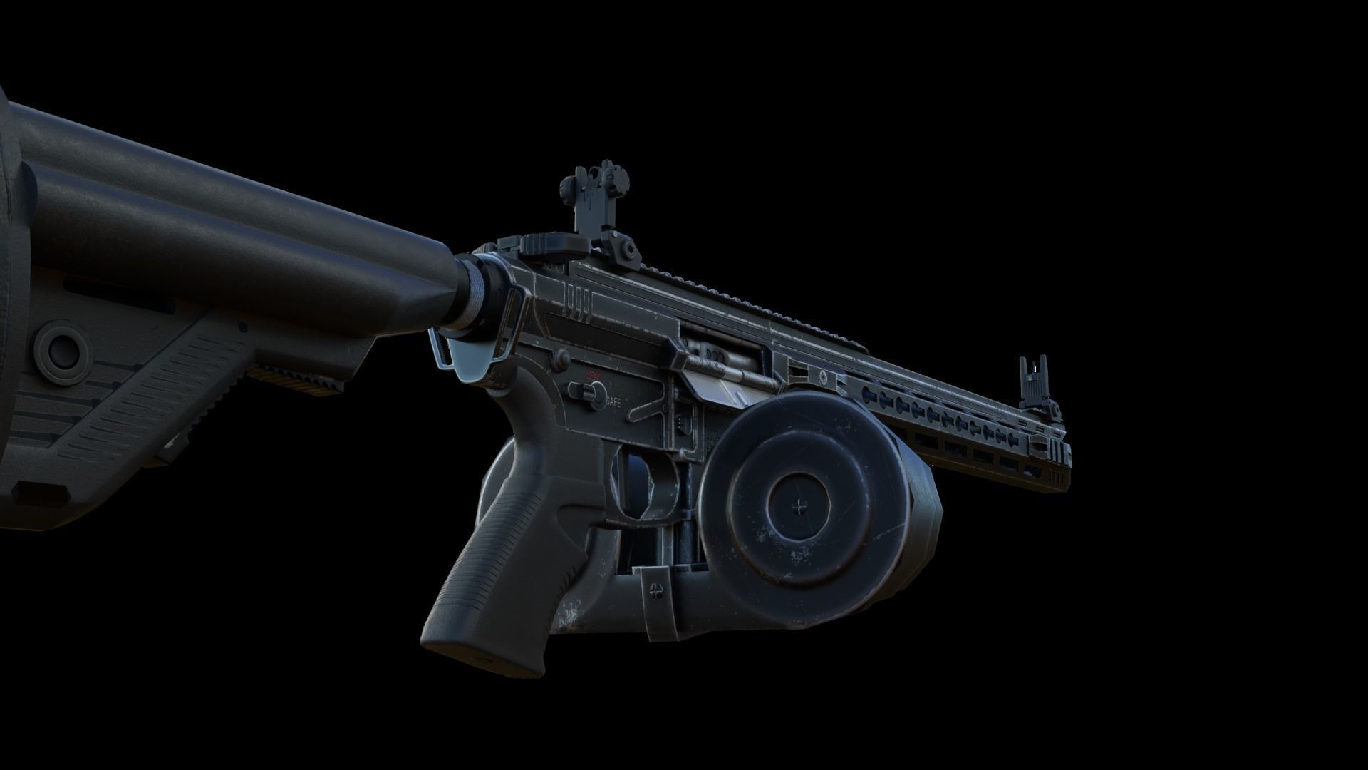 3D model Modular Combat Rifle-Squad Automatic Weapon Variant VR / AR ...