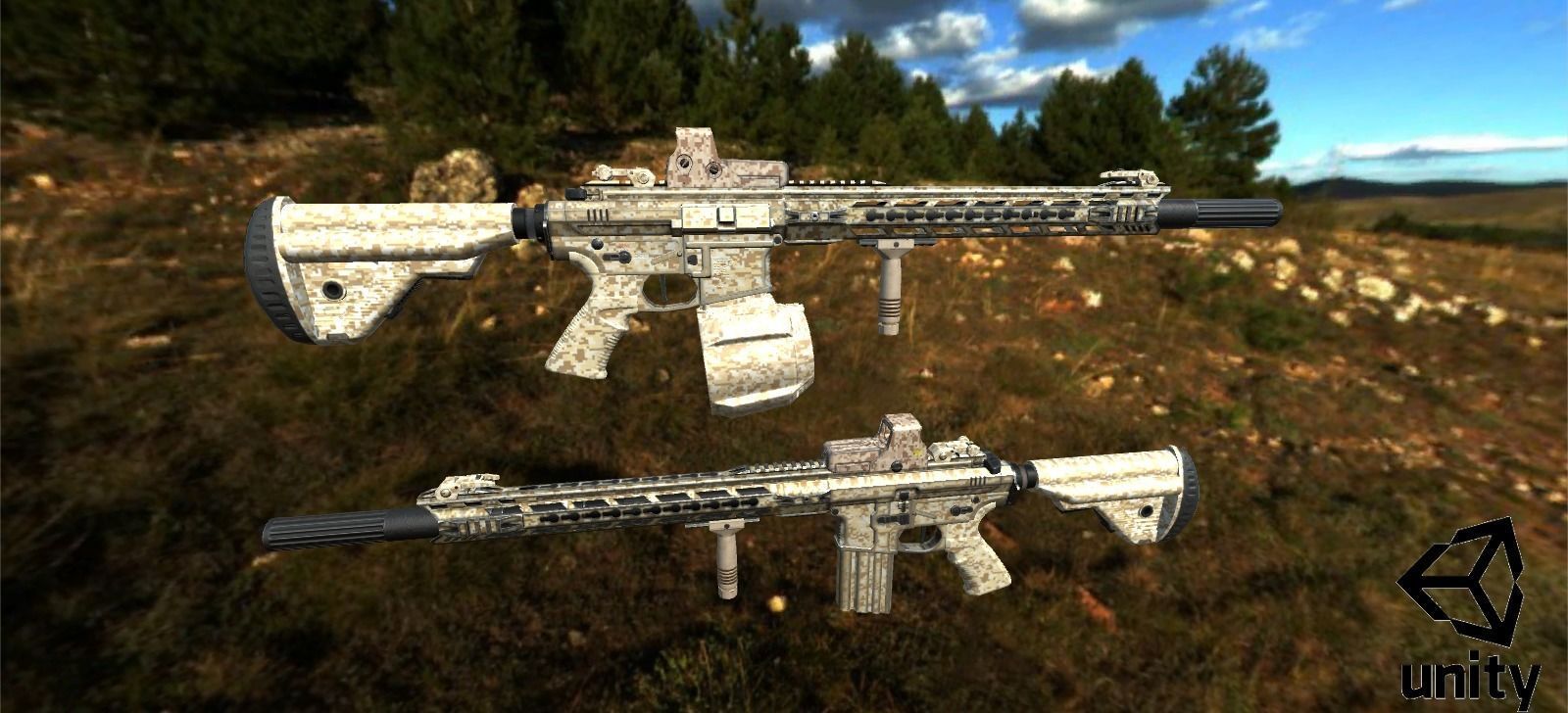 3D model Modular Combat Rifle-Squad Automatic Weapon Variant VR / AR ...