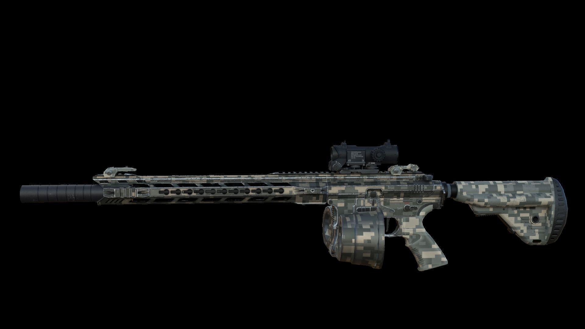 3D model Modular Combat Rifle-Squad Automatic Weapon Variant VR / AR ...