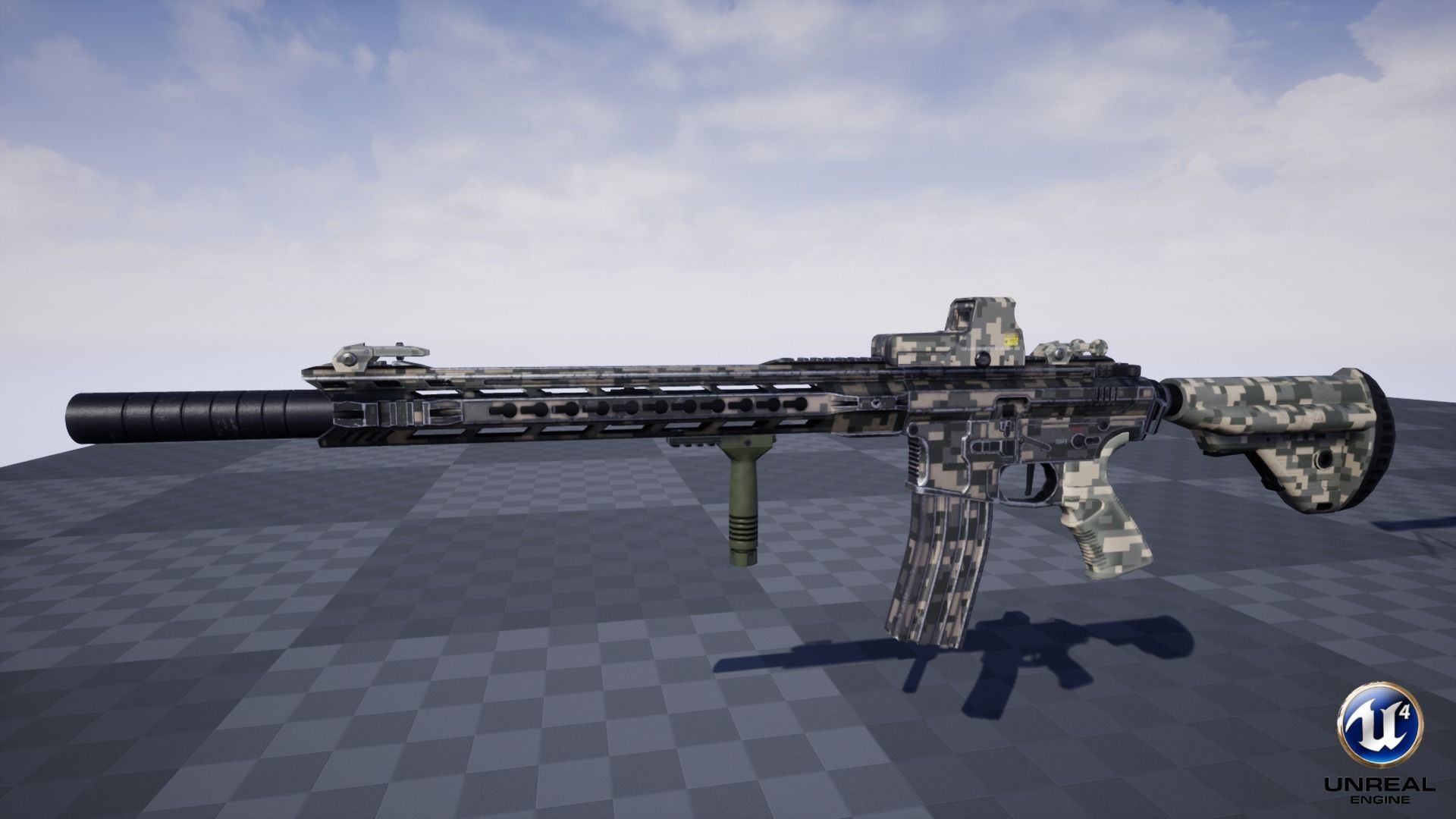 3D model Modular Combat Rifle-Squad Automatic Weapon Variant VR / AR ...