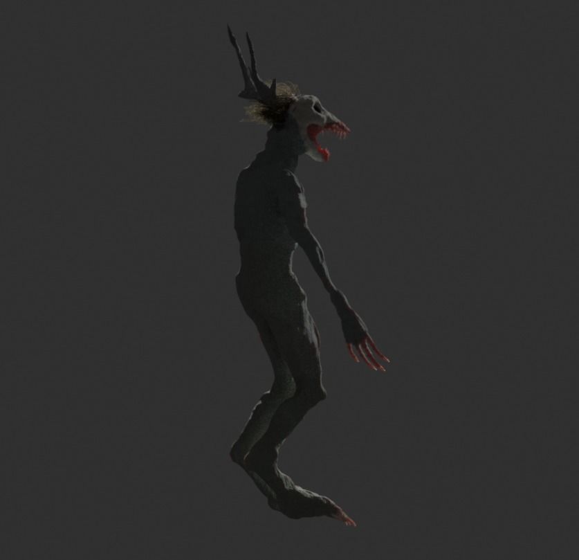 3D model Rigged Wendigo Alien character VR / AR / low-poly rigged ...